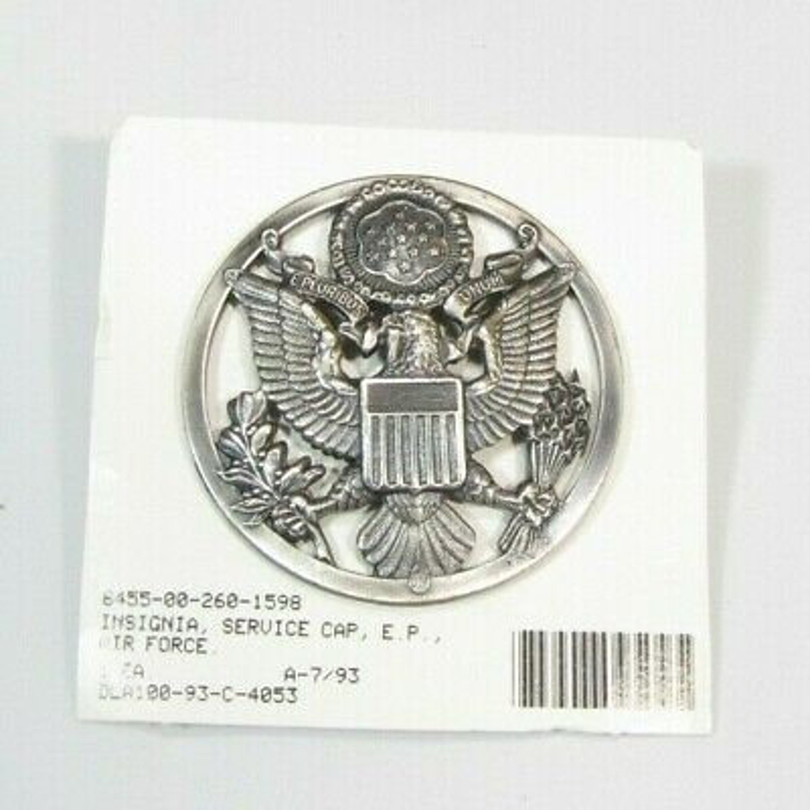 New US Air Force USAF Enlisted Service Cap Hat Insignia Badge GI Issued ...
