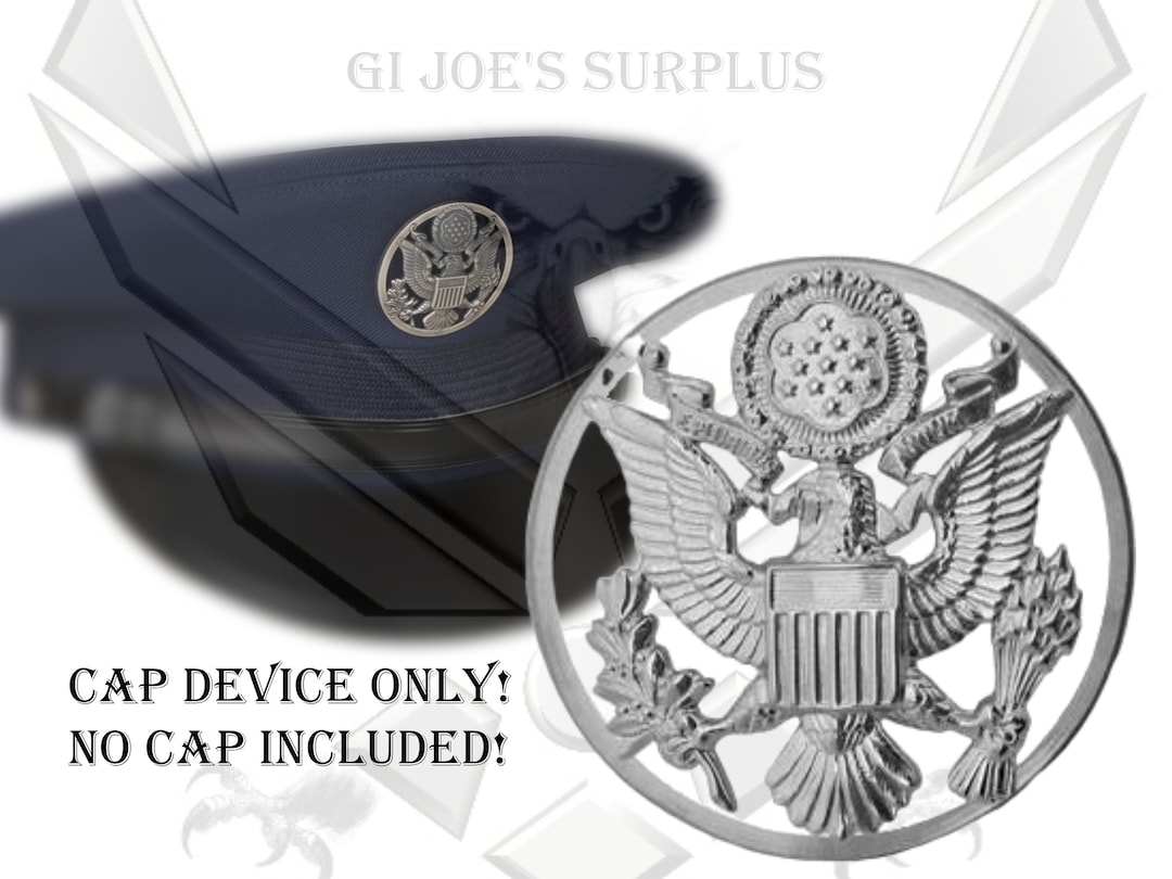 New US Air Force USAF Enlisted Service Cap Hat Insignia Badge GI Issued ...