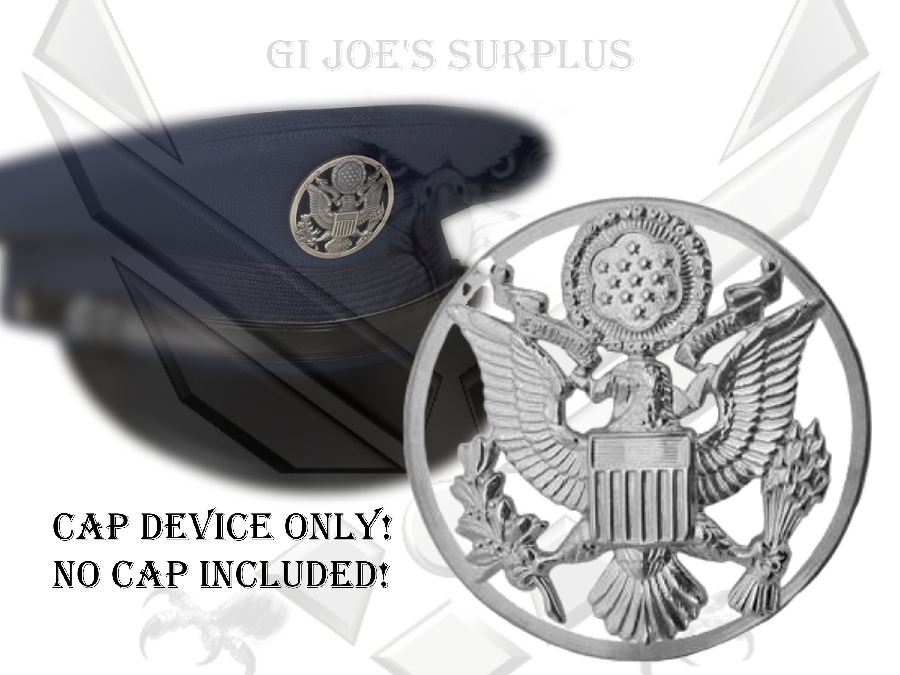 New US Air Force USAF Enlisted Service Cap Hat Insignia Badge GI Issued ...