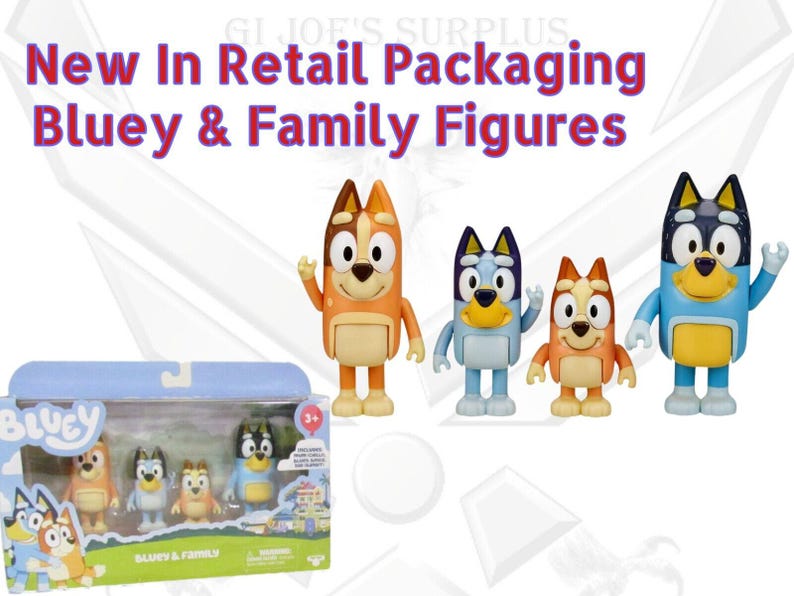 New Bluey & Family 4pc Poseable 2"-3" Figure Set Original Retail ...