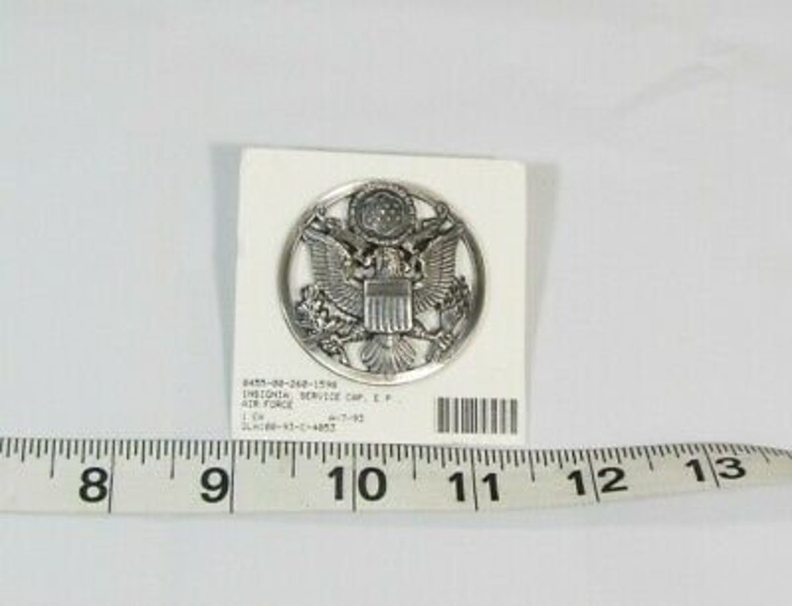 New US Air Force USAF Enlisted Service Cap Hat Insignia Badge GI Issued ...