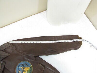 WW II A2 USAAF Leather Flight Pilot Jacket Painted Patch Pyote Bomber ...