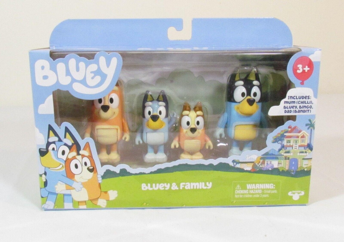 New Bluey & Family 4pc Poseable 2"-3" Figure Set Original Retail ...
