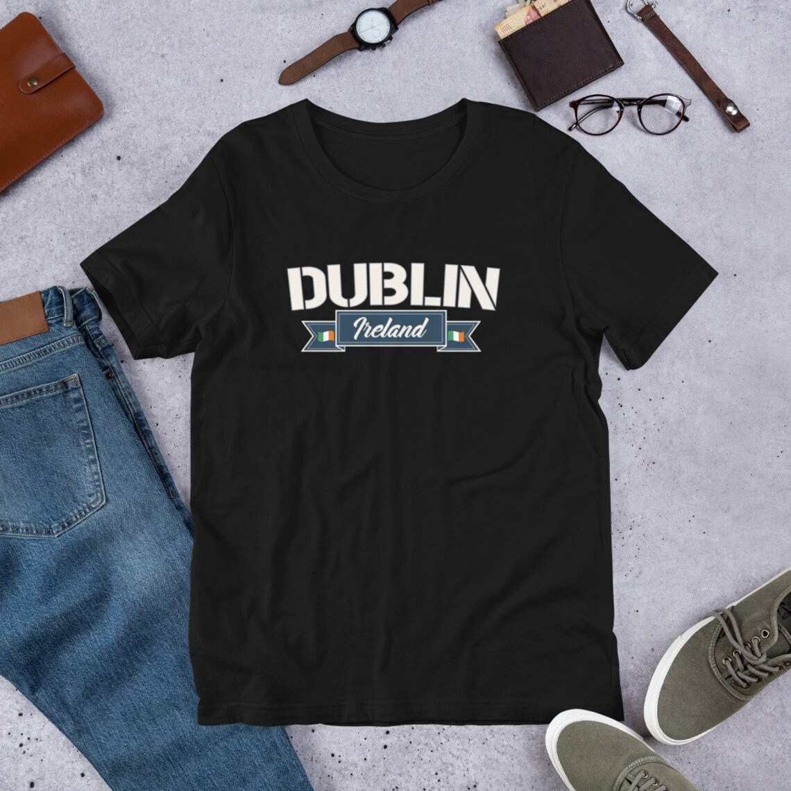Dublin Ireland T-shirt With Irish Flag | Etsy