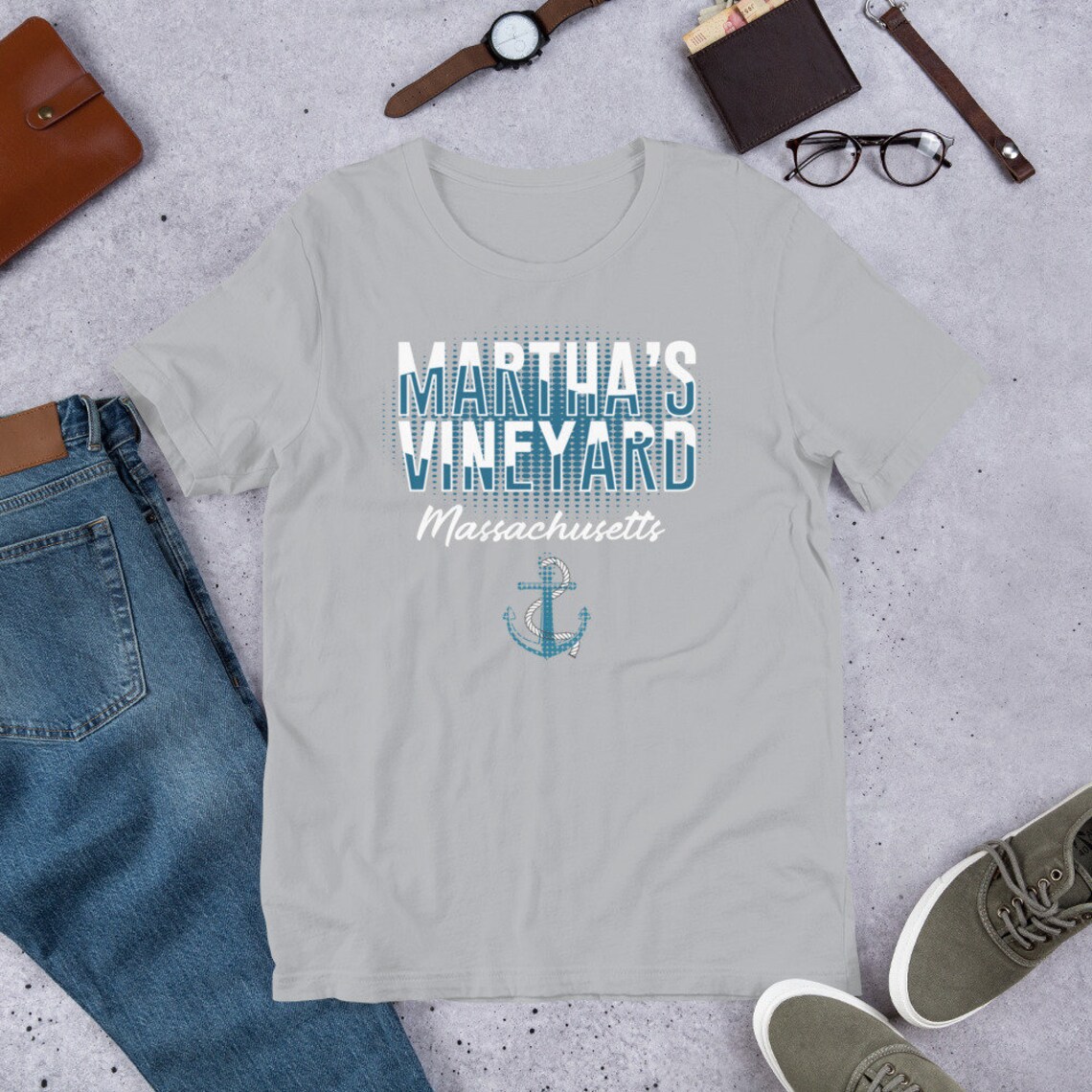 Martha's Vineyard T Shirt Nautical Design with Waves and | Etsy