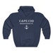 Cape Cod Massachusetts Nautical Hooded Sweatshirt Cape Code - Etsy