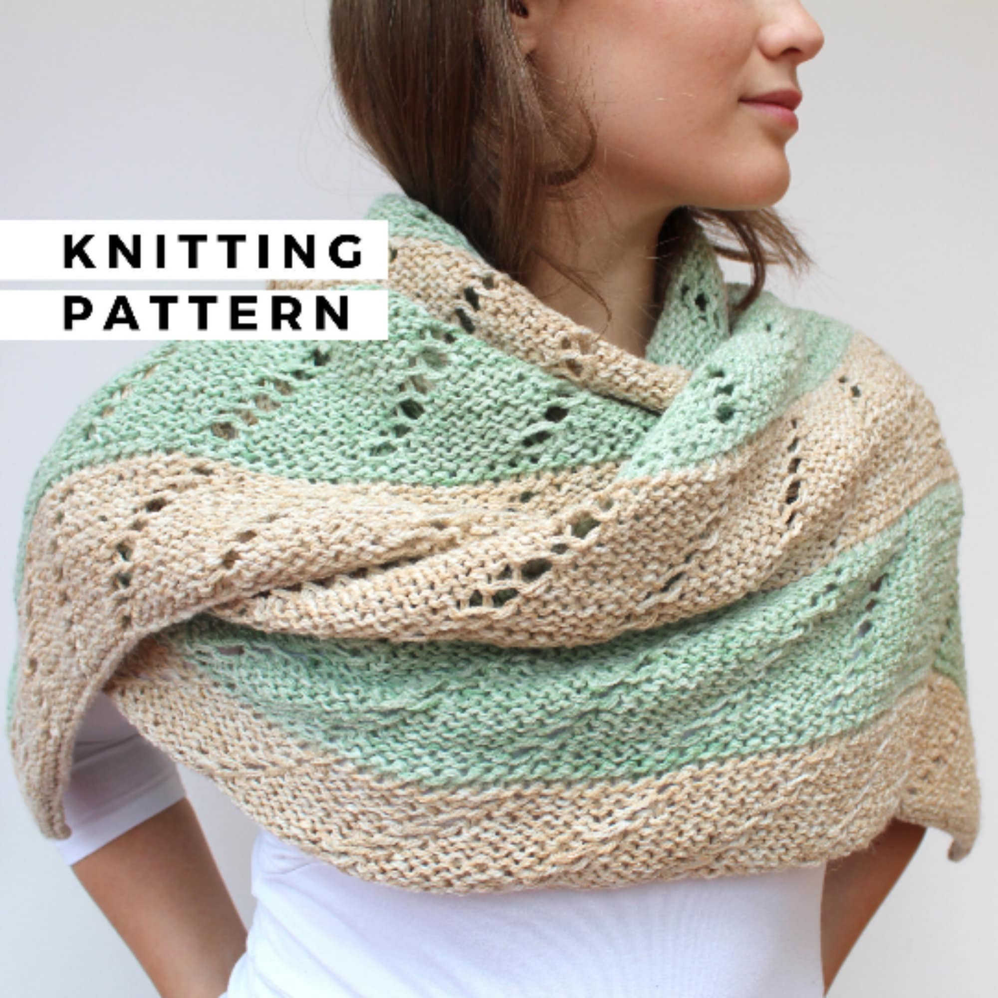 Long Stole Knitting Pattern Two Color Shawl PDF Pattern - Etsy