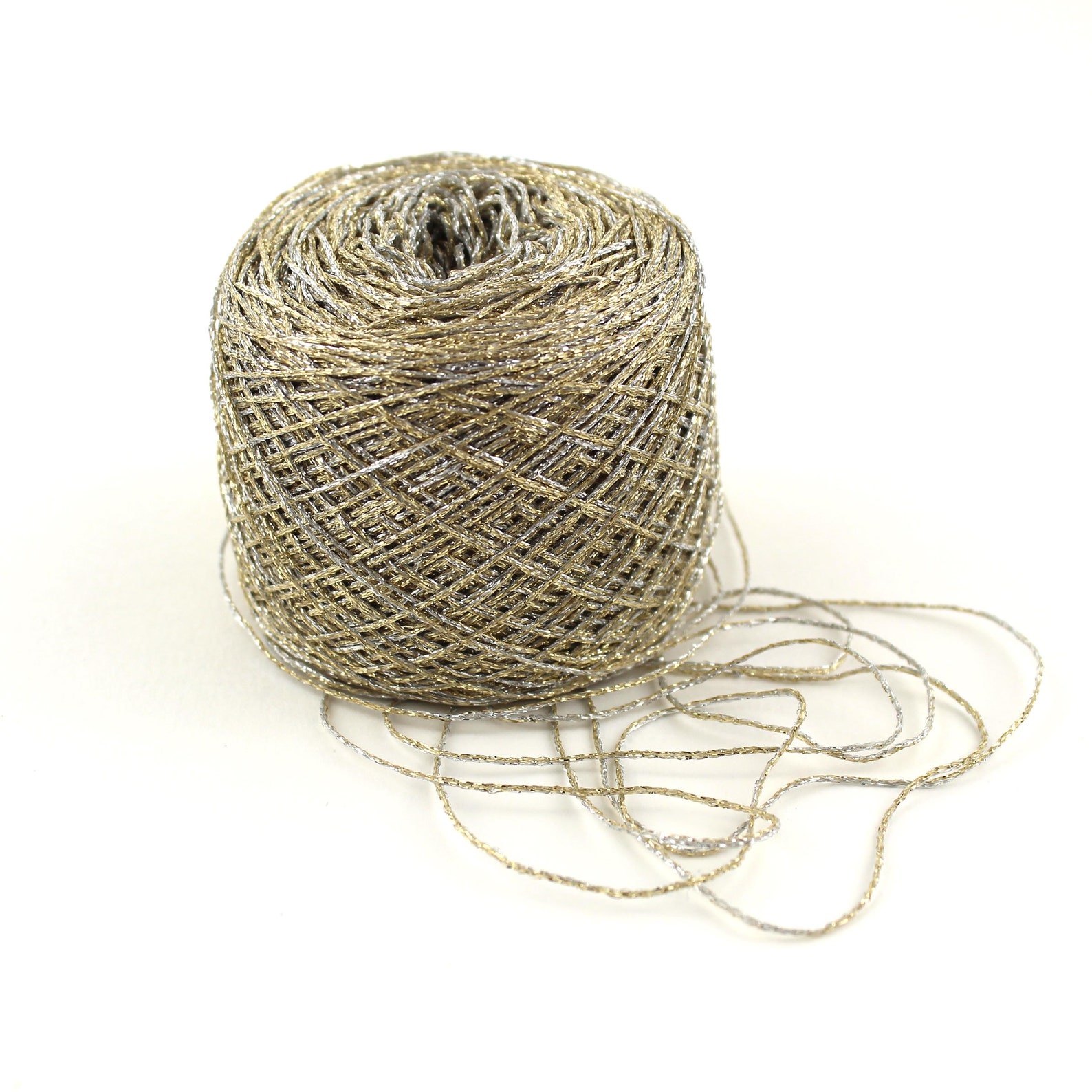 Moonlight Gold and Silver Thread Cotton Viscose Lurex Yarn - Etsy UK