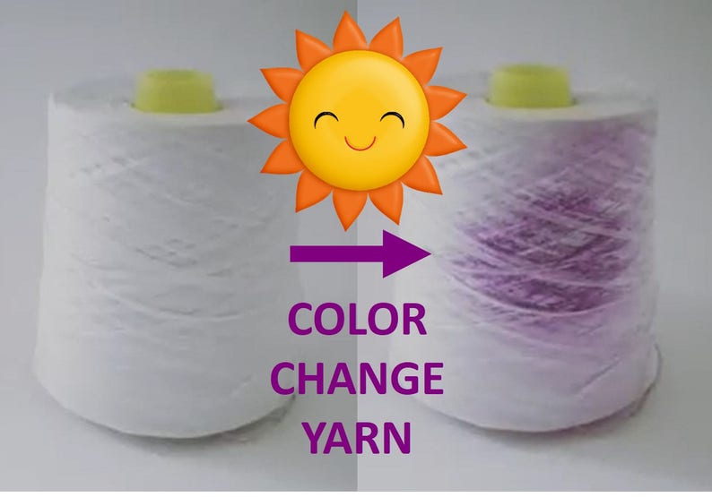 Colour Change Yarn Photosensitive Yarn From White to Purple | Etsy