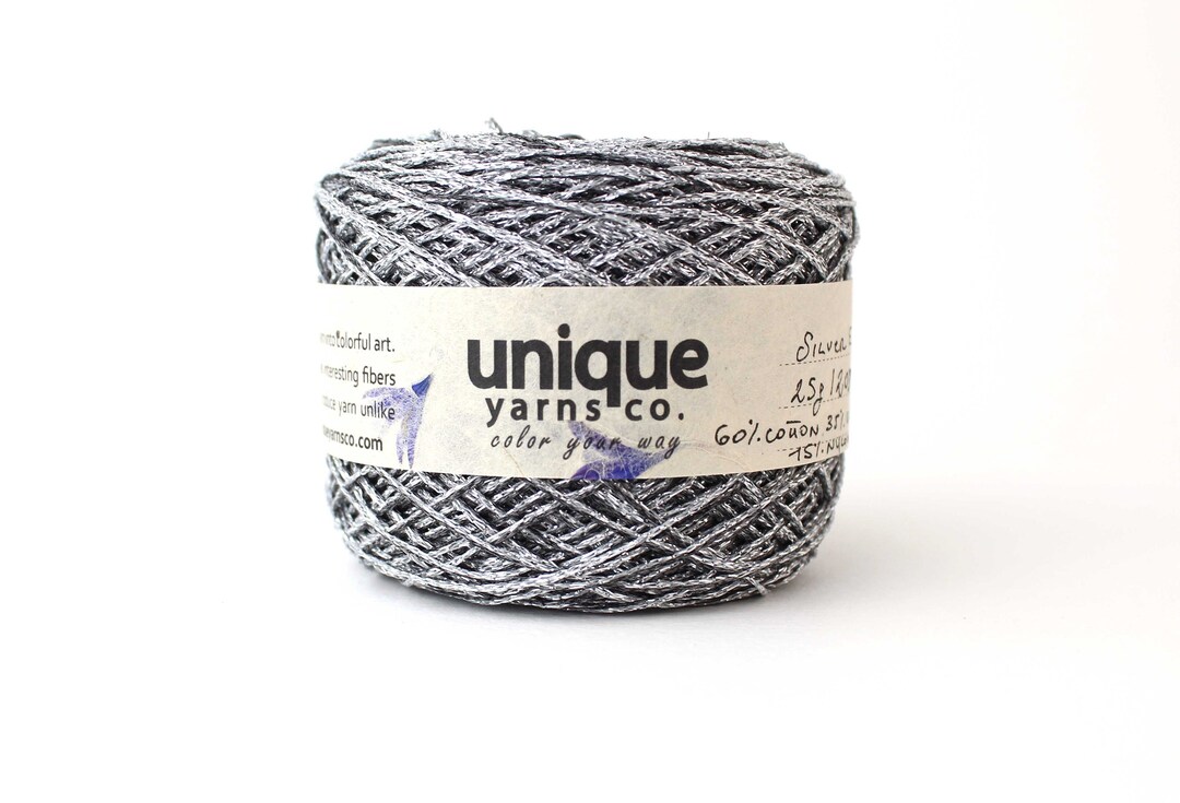 Silver and Black Lurex Yarn, Thin Shiny Metallic Thread, Lurex Yarn - Etsy