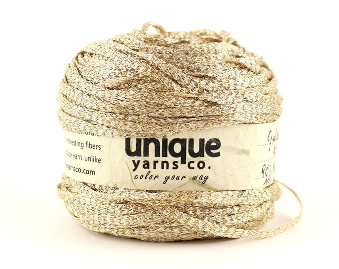 Bright Gold Lurex Yarn, Sparkle Metallic Yarn, Yellow Gold Soft Ribbon ...