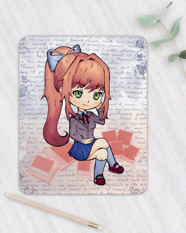 DDLC, Doki Doki Literature Club Mousepad, Mouse Pad, Monika, Computer ...