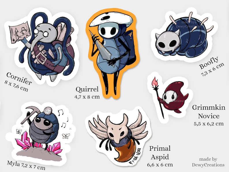 Hollow Knight Sticker Set Sticker Pack Stickers Stickerset - Etsy Finland