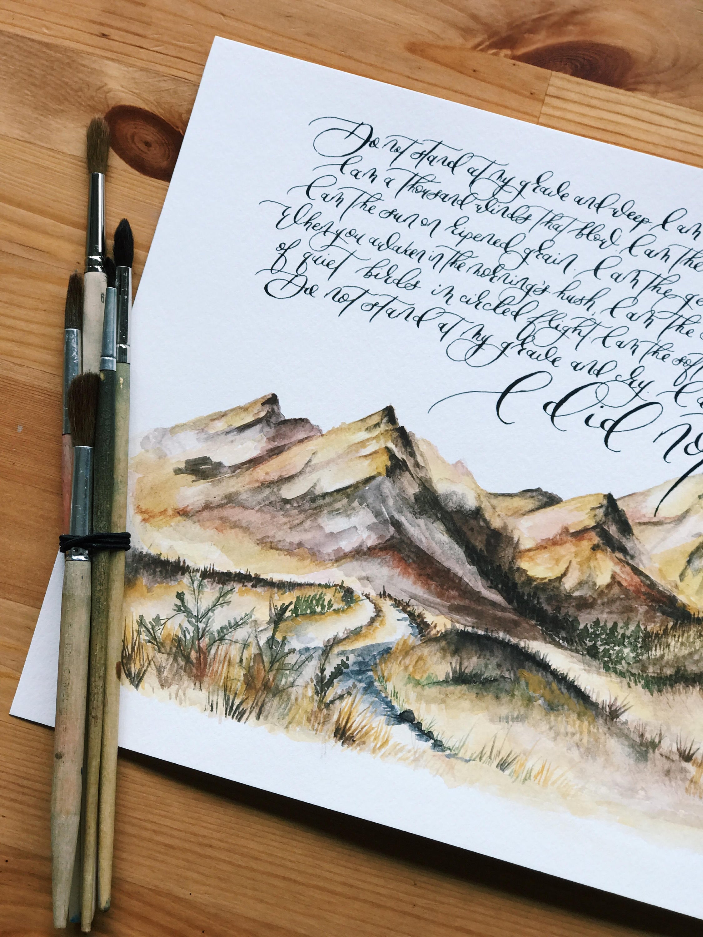 Create a Custom Watercolor/calligraphy Print - Etsy