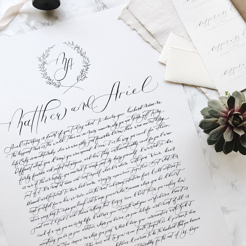 Calligraphy Wedding - Etsy