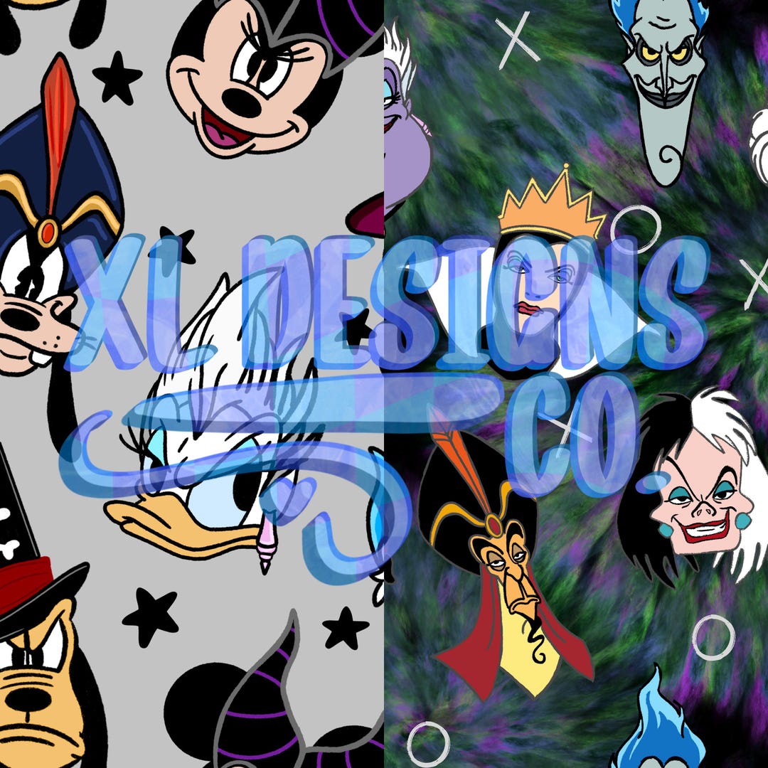 Magical Villains Halloween Seamless File Pattern Bundle - Etsy