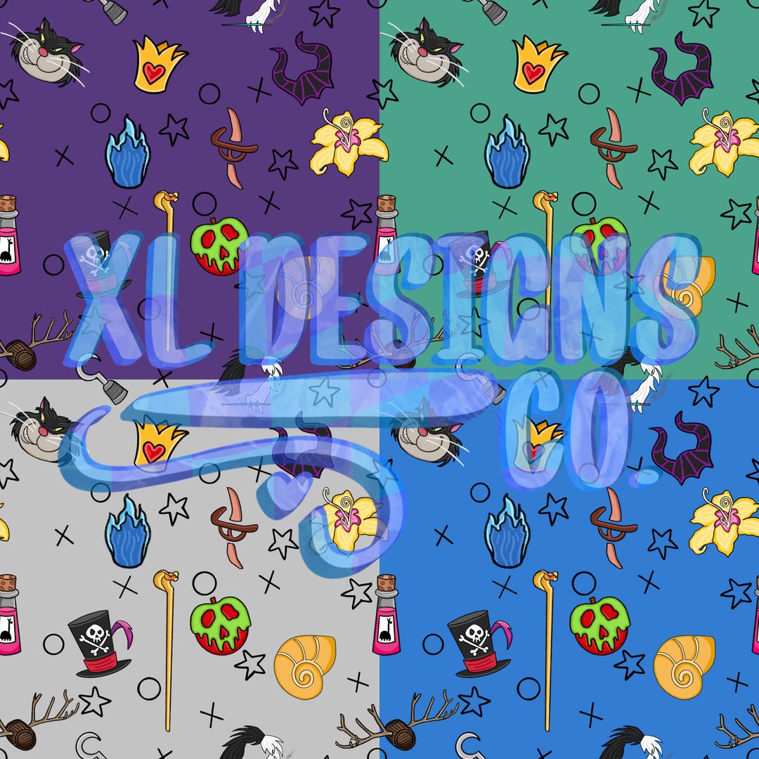 Magical Villains Icons Seamless File Pattern - Etsy