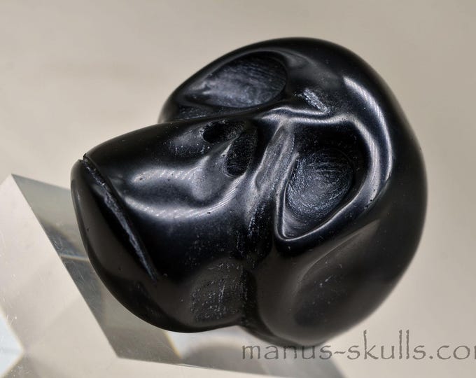 Black OBSIDIAN Toothless Manus SKULL, Hand Carved and Signed by Artist ...