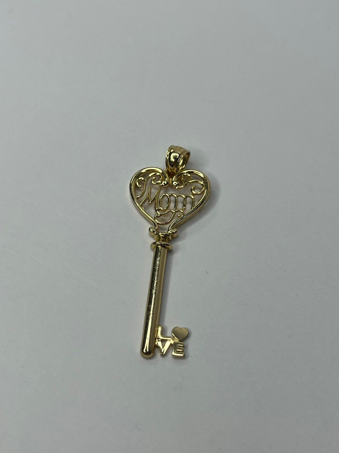 Sterling Silver Gold Tone Mom Key Pendant - Etsy