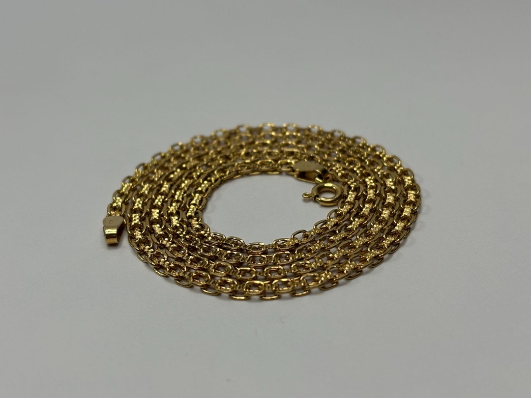 Vintage 14K Yellow Gold 20 Inch Bismark Chain - Etsy
