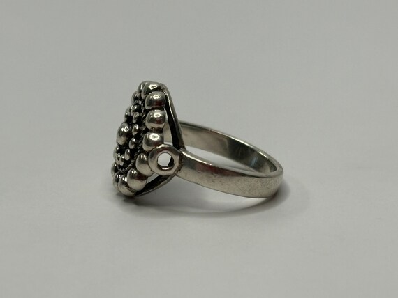 Vintage Sterling Silver Historic Charro Button Ring - Gem
