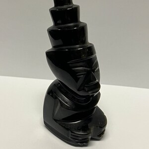 Vintage Unique Black Obsidian Mayan Face Figurine - Etsy