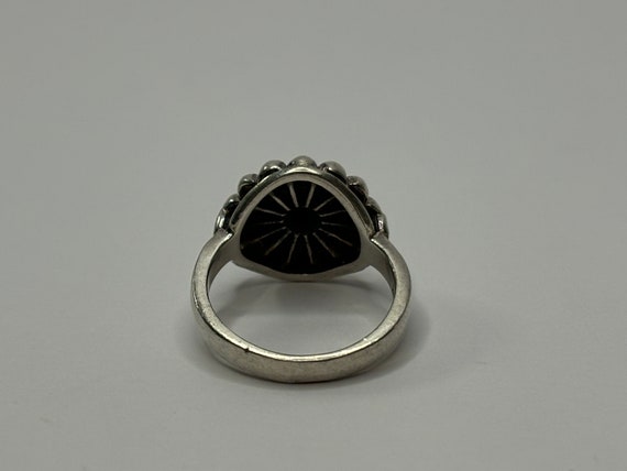 Vintage Sterling Silver Historic Charro Button Ring - Gem