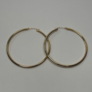 Vintage SLC 10K Yellow Gold Circle 2 1/2 Inches Hoop Earrings - Etsy