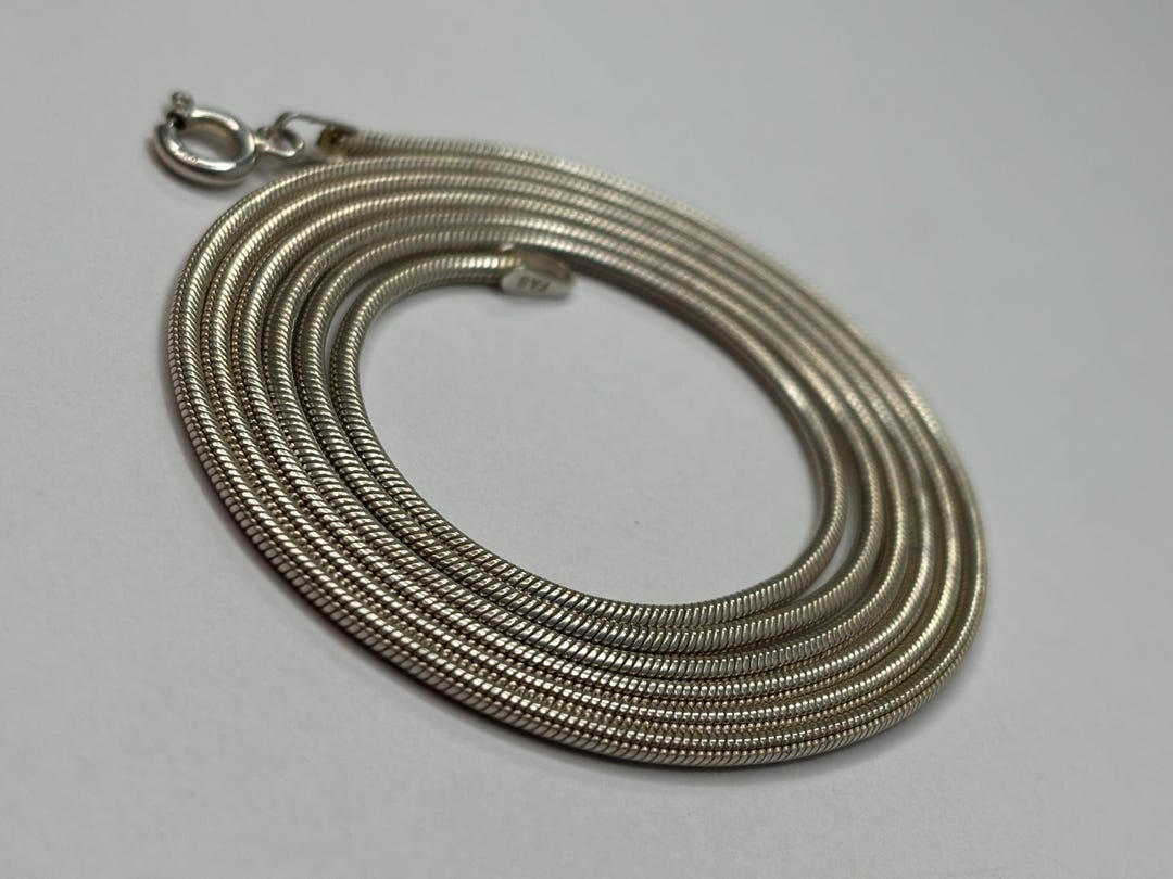 Vintage Sterling Silver Snake Link Chain Hallmarked FAS - Etsy