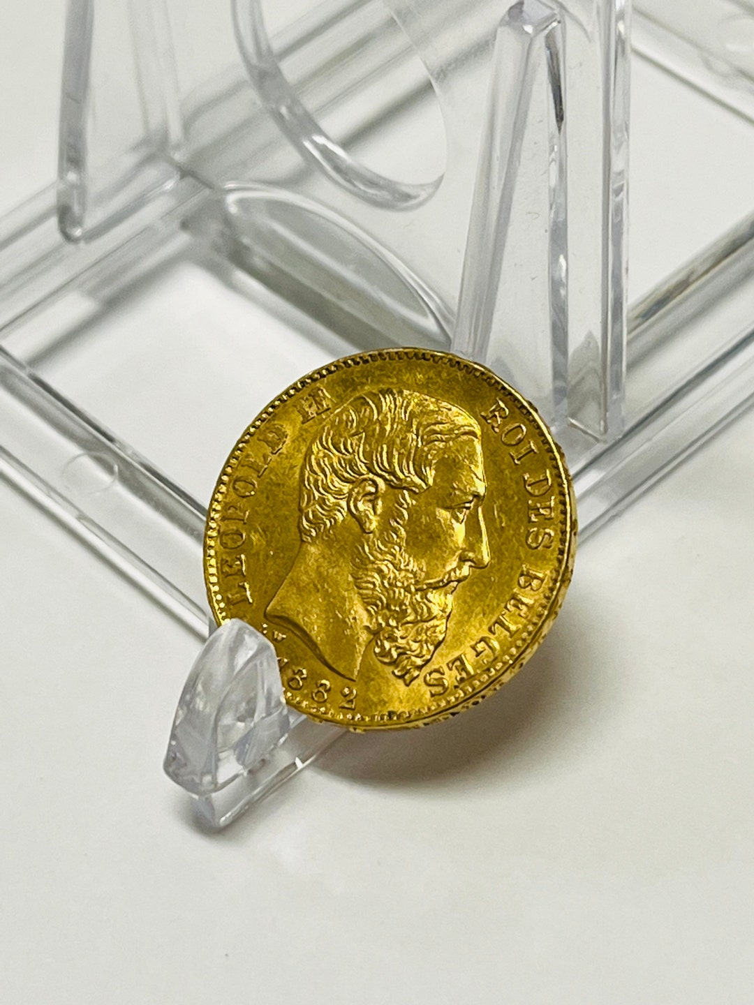 1882 20 Franc Belgium Leopold II Gold Coin - Etsy