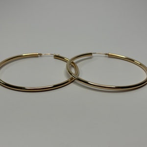 Vintage SLC 10K Yellow Gold Circle 2 1/2 Inches Hoop Earrings - Etsy