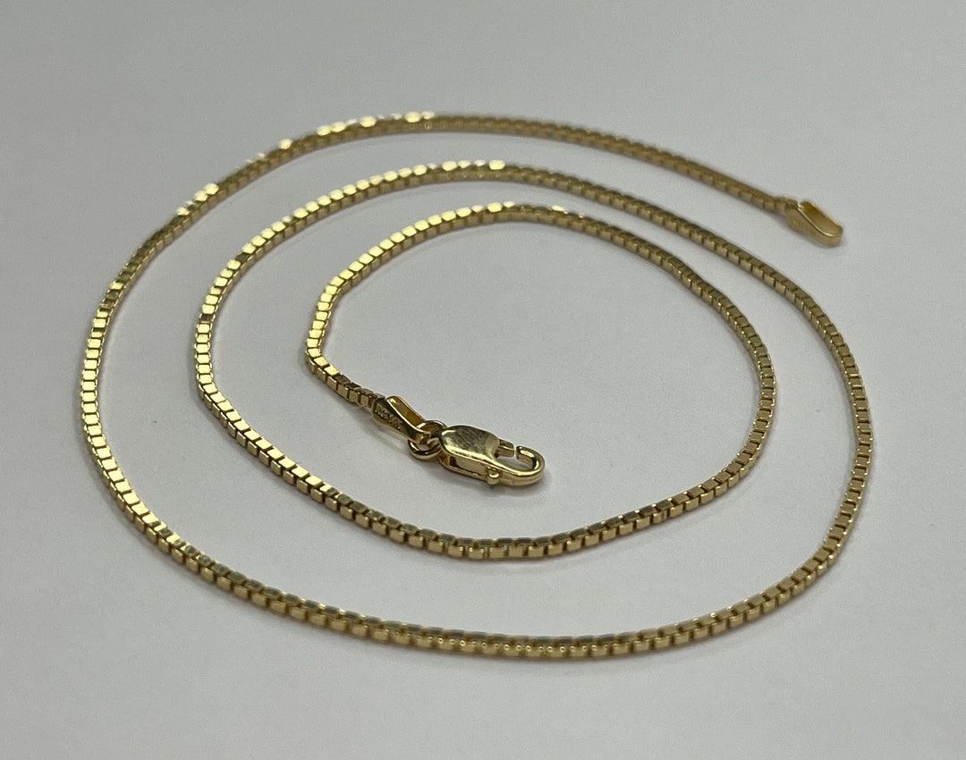Vintage Royal Chain Inc. 14K Yellow Gold Box Link 16 Inch Chain - Etsy