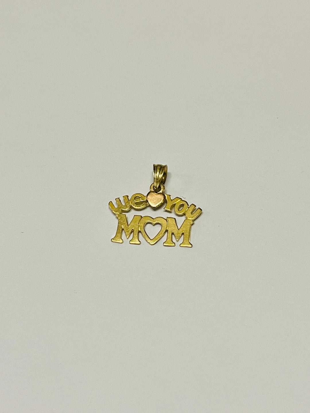 Vintage Oroamerica 14K Yellow & Rose Gold "we Love You Mom" Pendant - Etsy