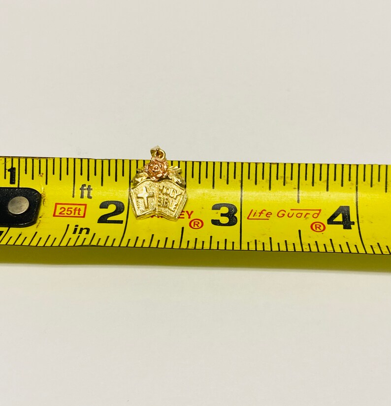 Vintage Oroamerica 14K Yellow & Rose Gold Holy Bible Pendant | Etsy