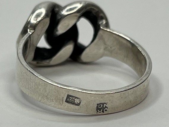Vintage 800 Silver Unique Interlocking Knot Design Ri… - Gem