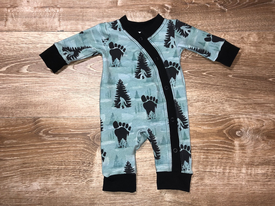 Sasquatch Bigfoot Baby Snap Sleeper | Romper | Print Options - Etsy