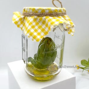 Grumpy Pickle in a Jar Sculpture, One of a Kind Whimsical Art , Unique ...