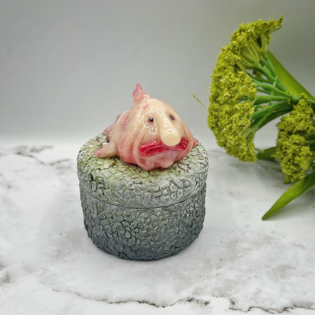 Whimsical Blob Fish Trinket Tin, Stash Box, One of a Kind Whimsical Art ...