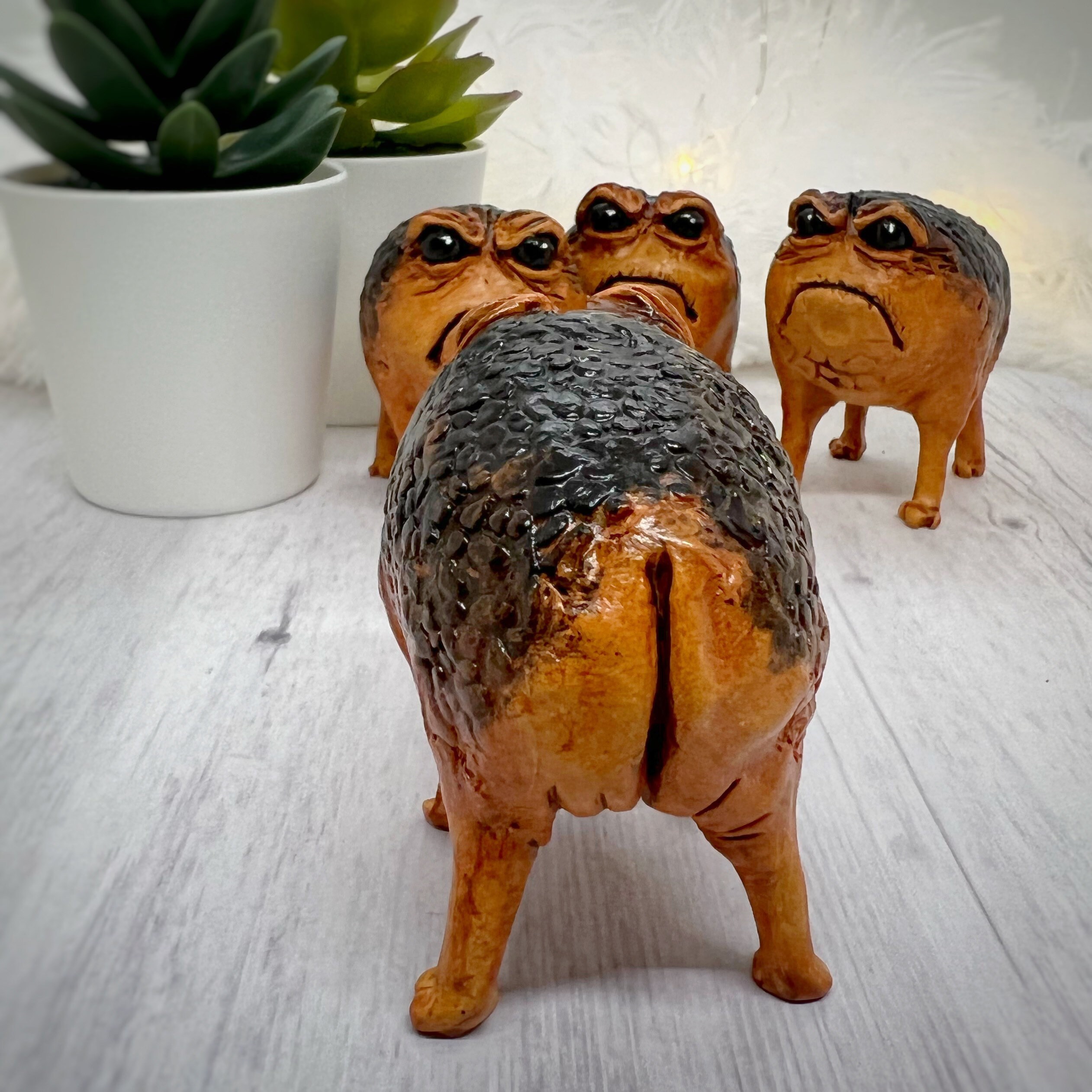 Grumpy Black African Rain Frog Figurine Angry Avocado One of | Etsy UK