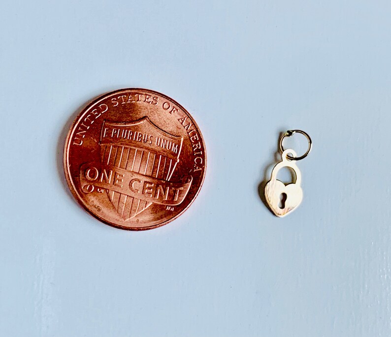 14K Solid Yellow Gold Tiny Delicate Heart Padlock Charm / | Etsy 14K Solid Yellow Gold Tiny Delicate Heart Padlock Charm / | Etsy