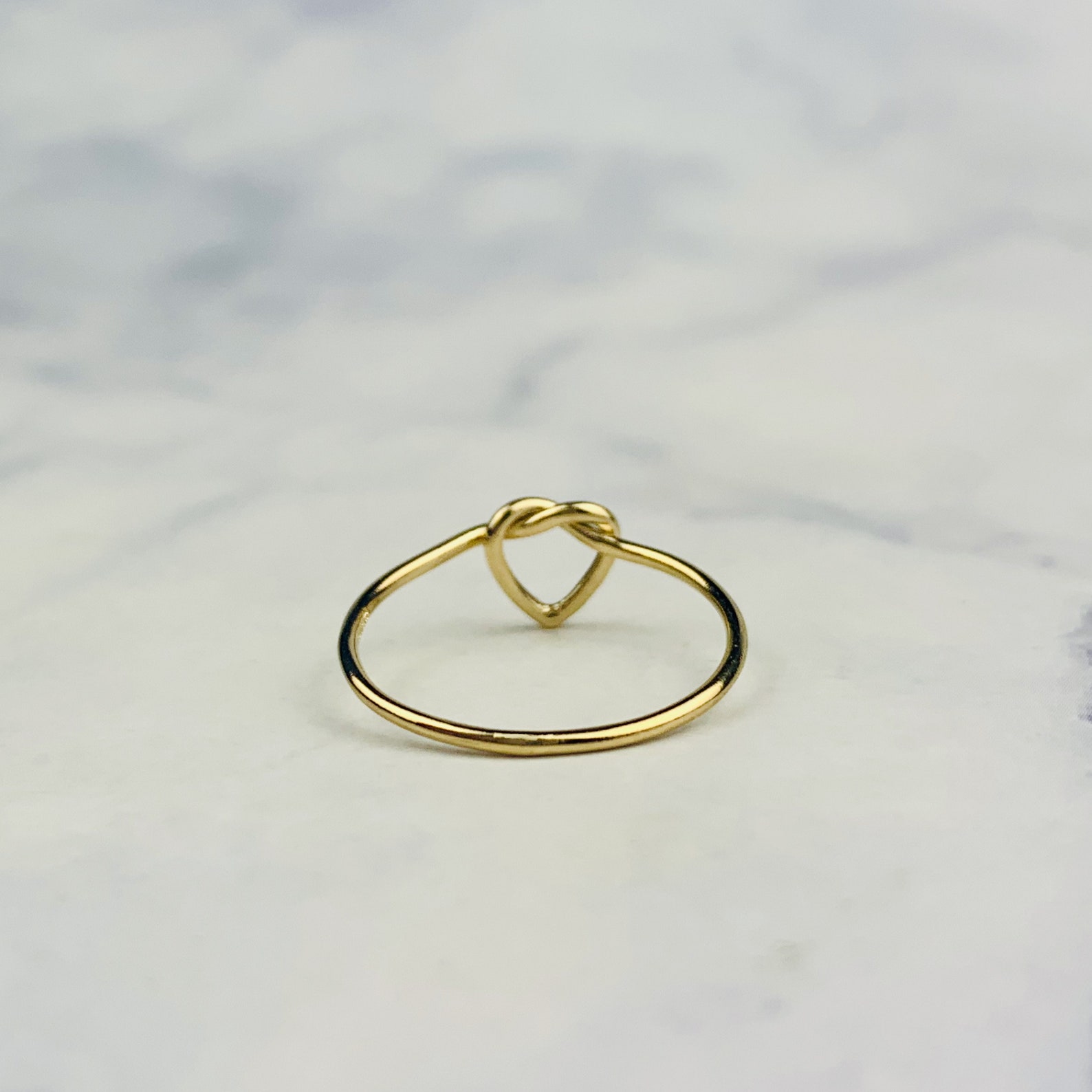 Gold Filled Heart Shaped Knot / Lover's Knot Stackable Ring 0.97mm - Etsy