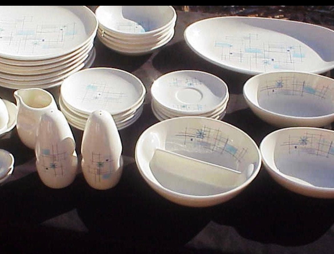 Mid Century Franciscan Oasis Brutalist Atomic Dinnerware Set 34 Pcs - Etsy