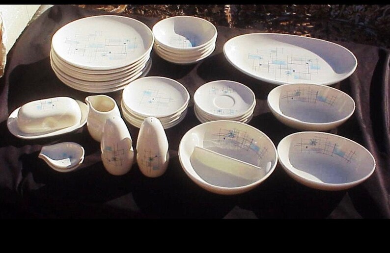 Mid Century Franciscan Oasis Brutalist Atomic Dinnerware Set 34 Pcs - Etsy