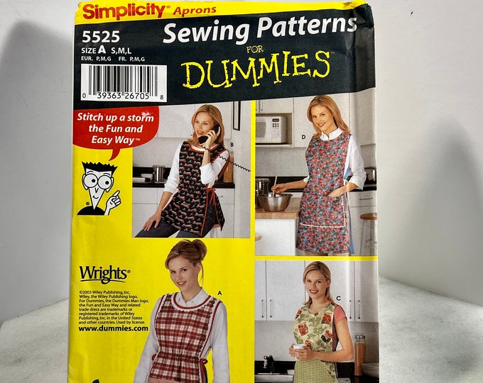 Simplicity 5525 Sewing Pattern for Dummies Misses' Aprons Size S-L ...