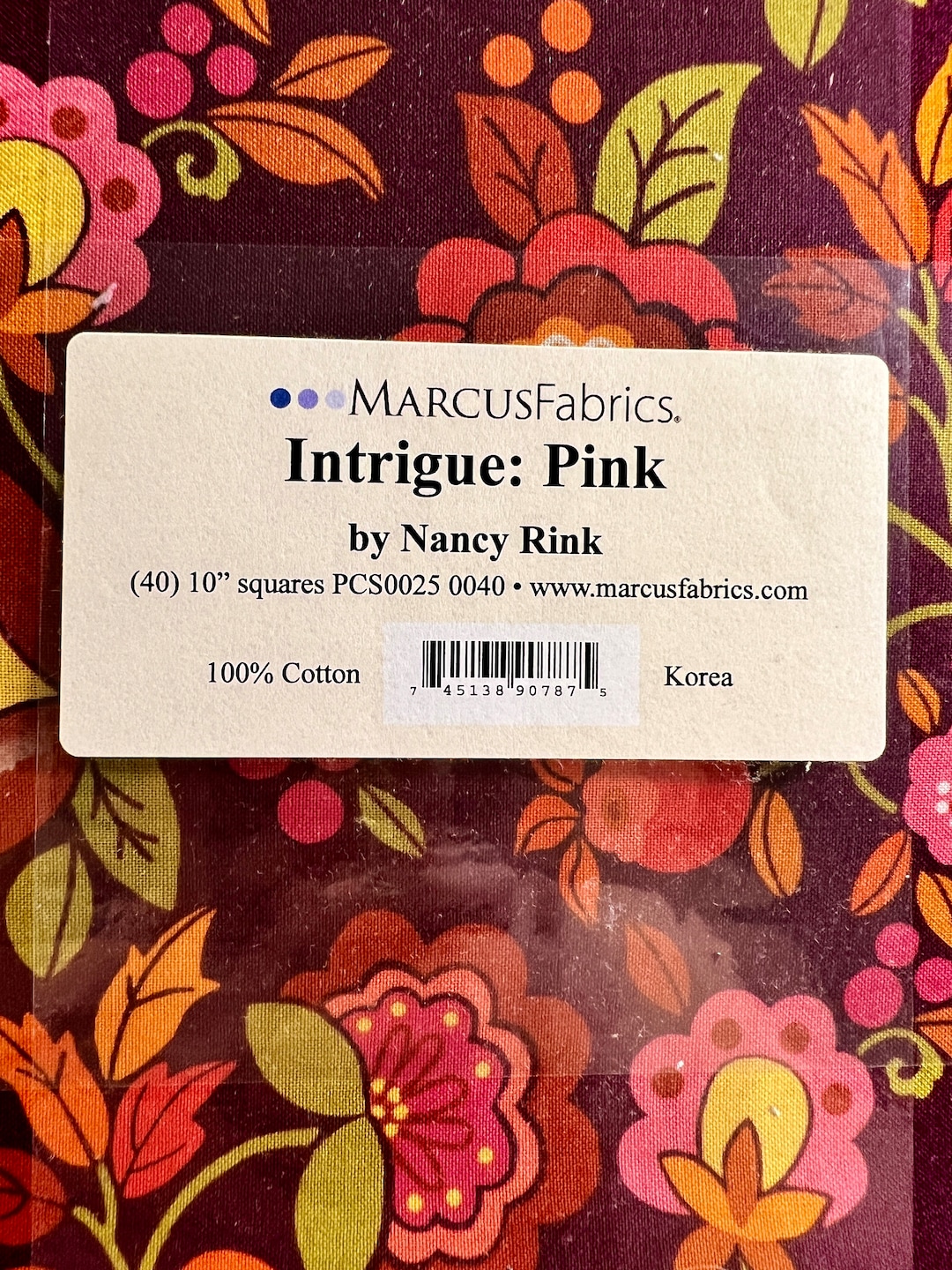 Intrigue Pink by Nancy Rink for Marcus Fabrics 10 Squares / Layer Cake ...