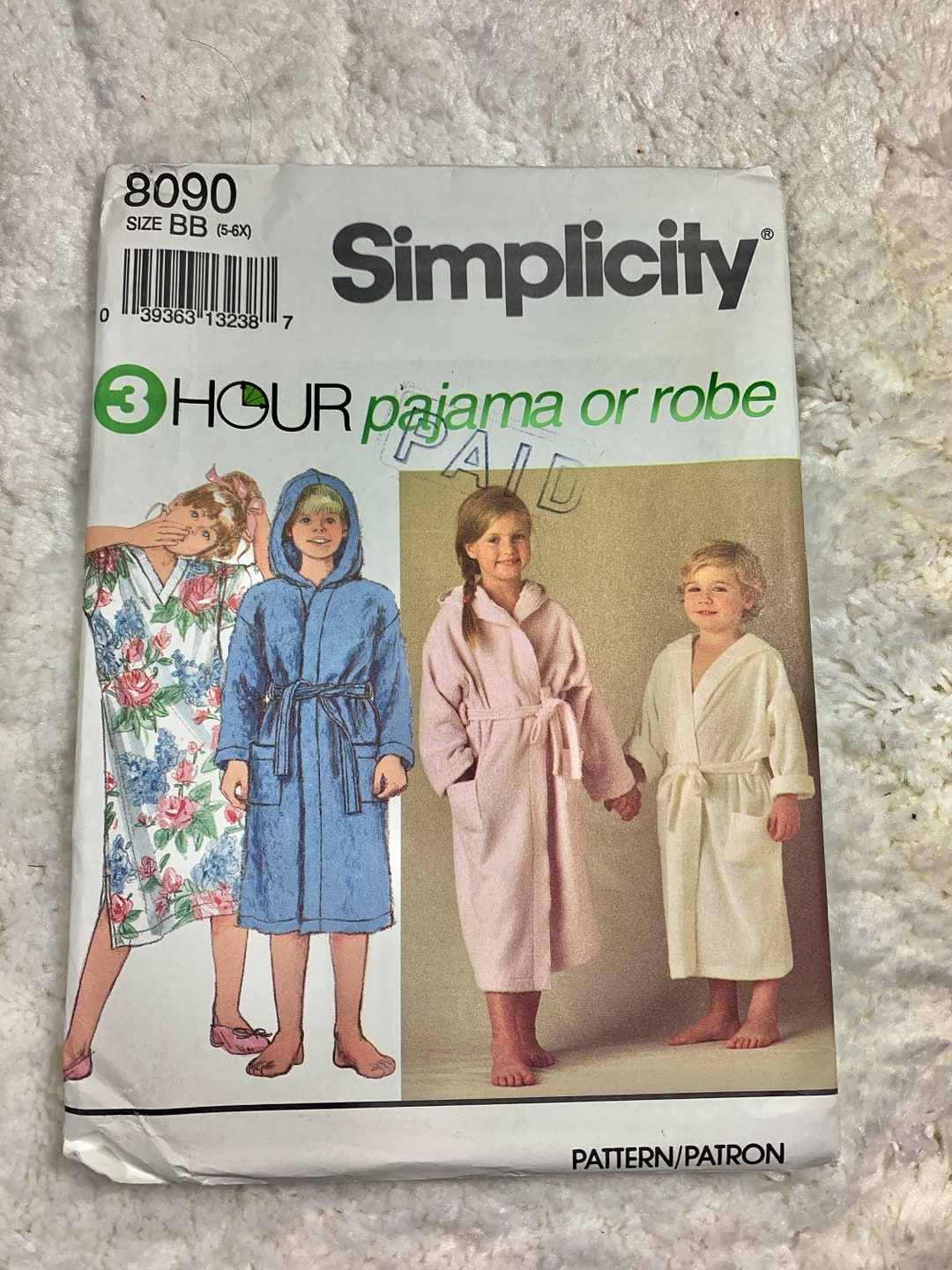 Simplicity 8090 Vintage Sewing Pattern Child's Pajamas in - Etsy