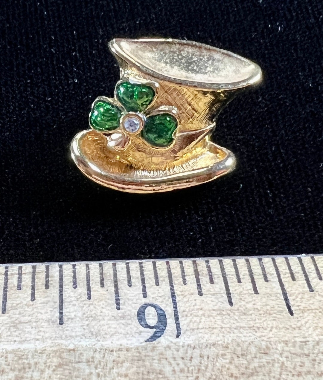 Vintage Avon Gold Tone Hat With Shamrock Design Pin - Etsy