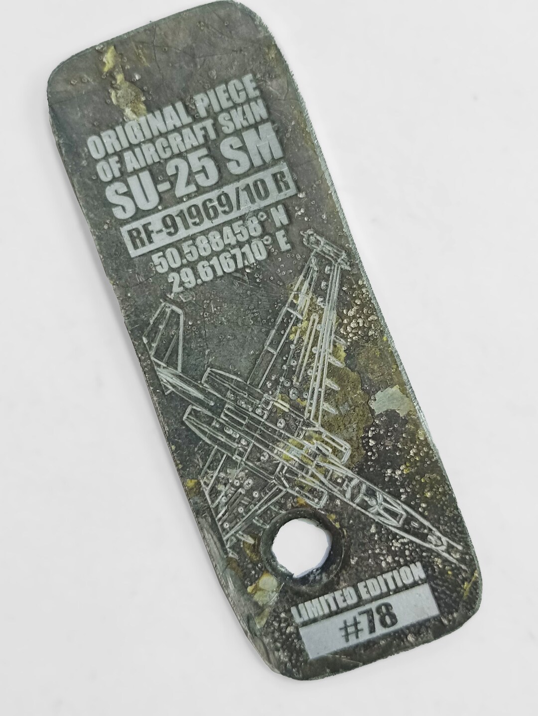 Aircraft Cladding Keychain 78 Made From Piece Shot Down Russian SUKHOI ...