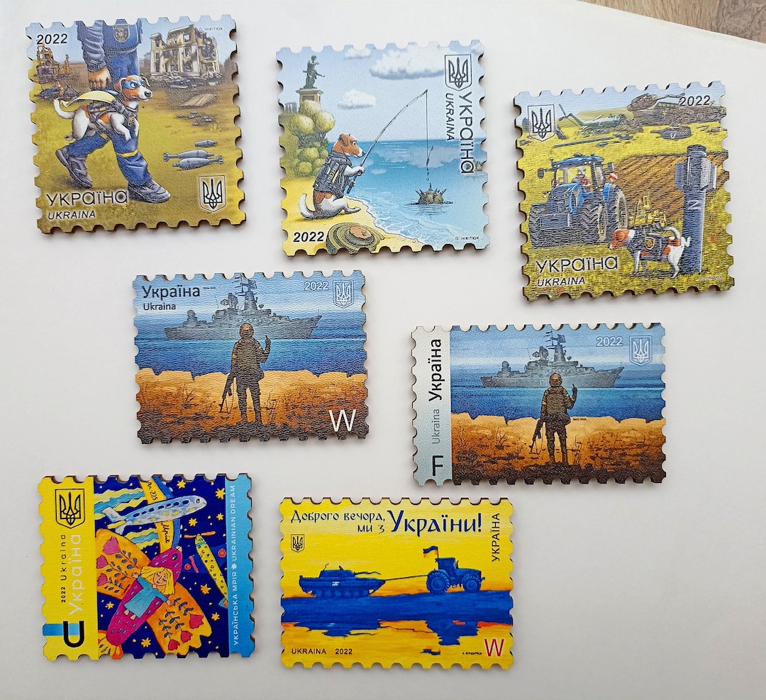Magnets SET Famous Military Postage Stamps of Ukraine: Russian Military ...