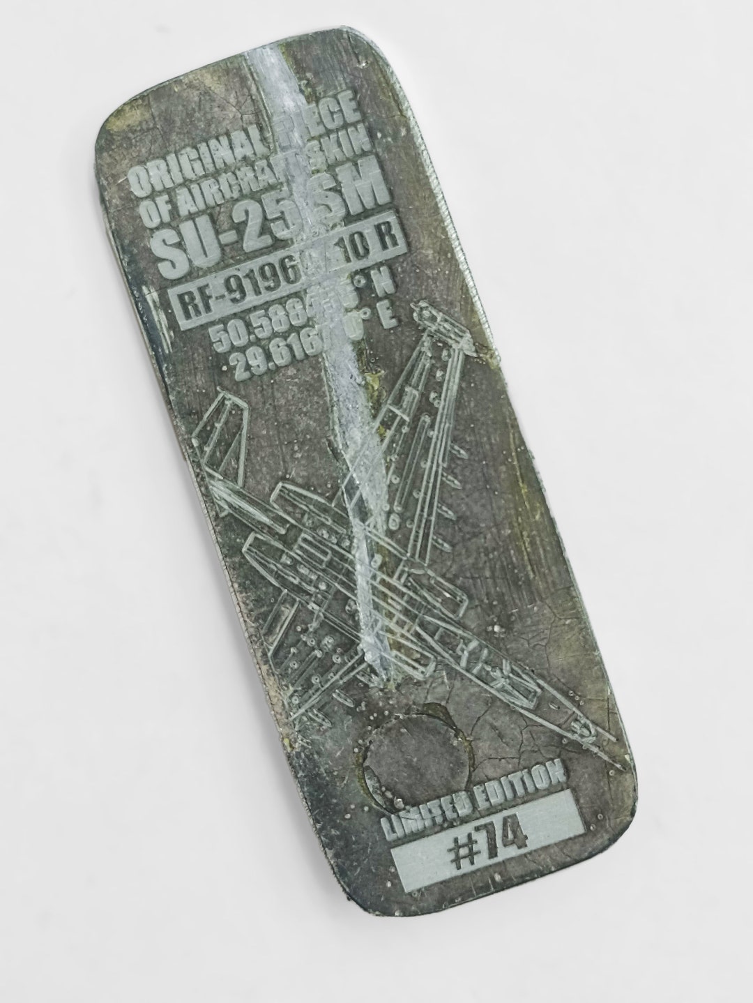Aircraft Cladding Keychain 74 Made From Piece Shot Down Russian SUKHOI ...